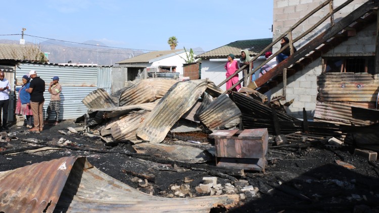 Two people die as fire rips through crowded backyard in Strand | GroundUp